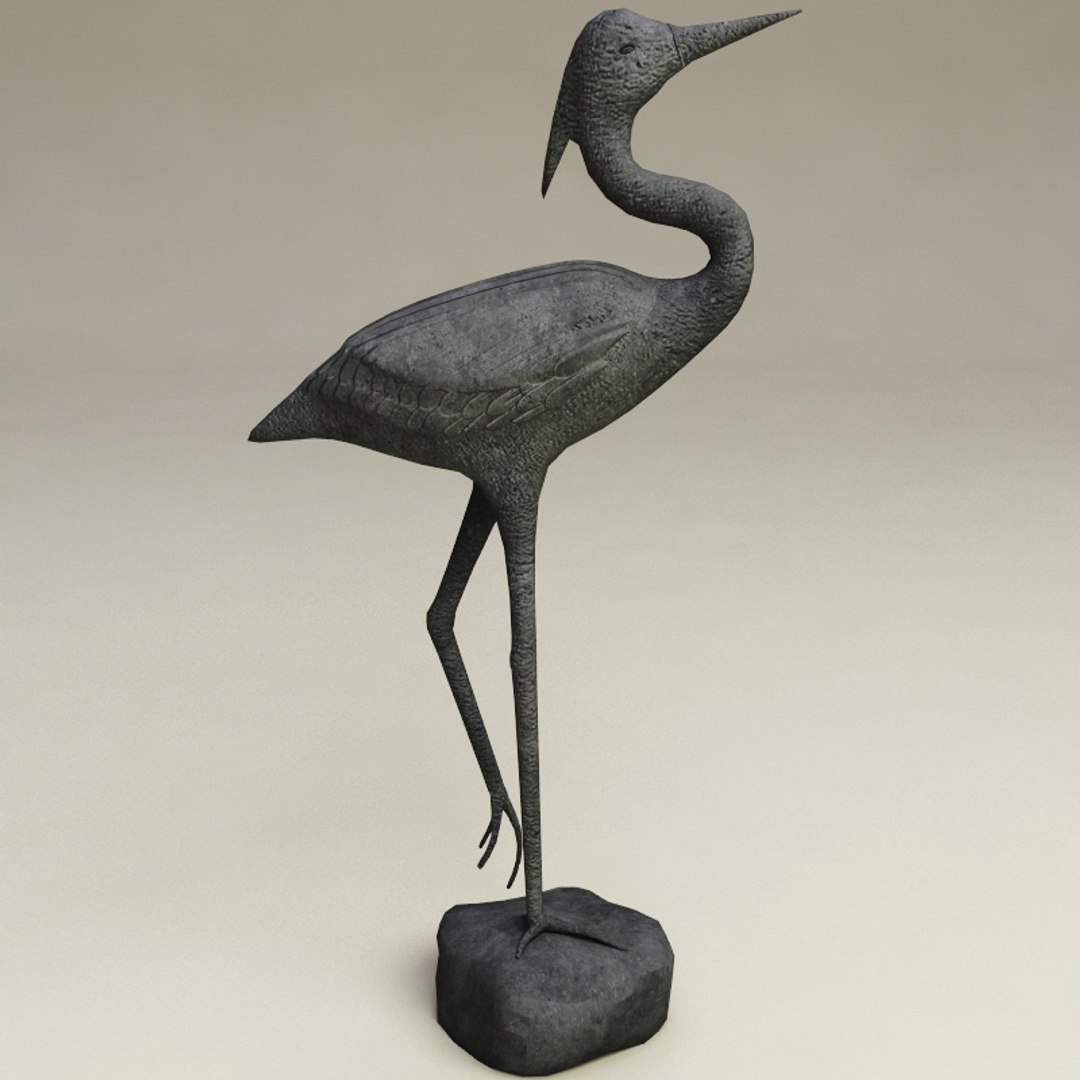 3d Heron Statues Model