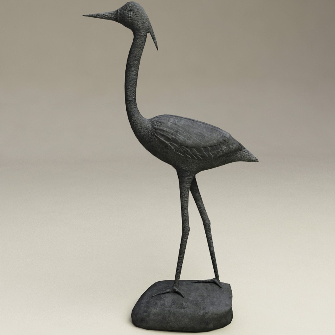 3d Heron Statues Model