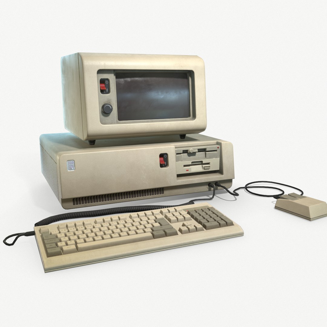 80s 90s retro desktop PC nostalgic design game-ready PBR Low-poly 3D ...