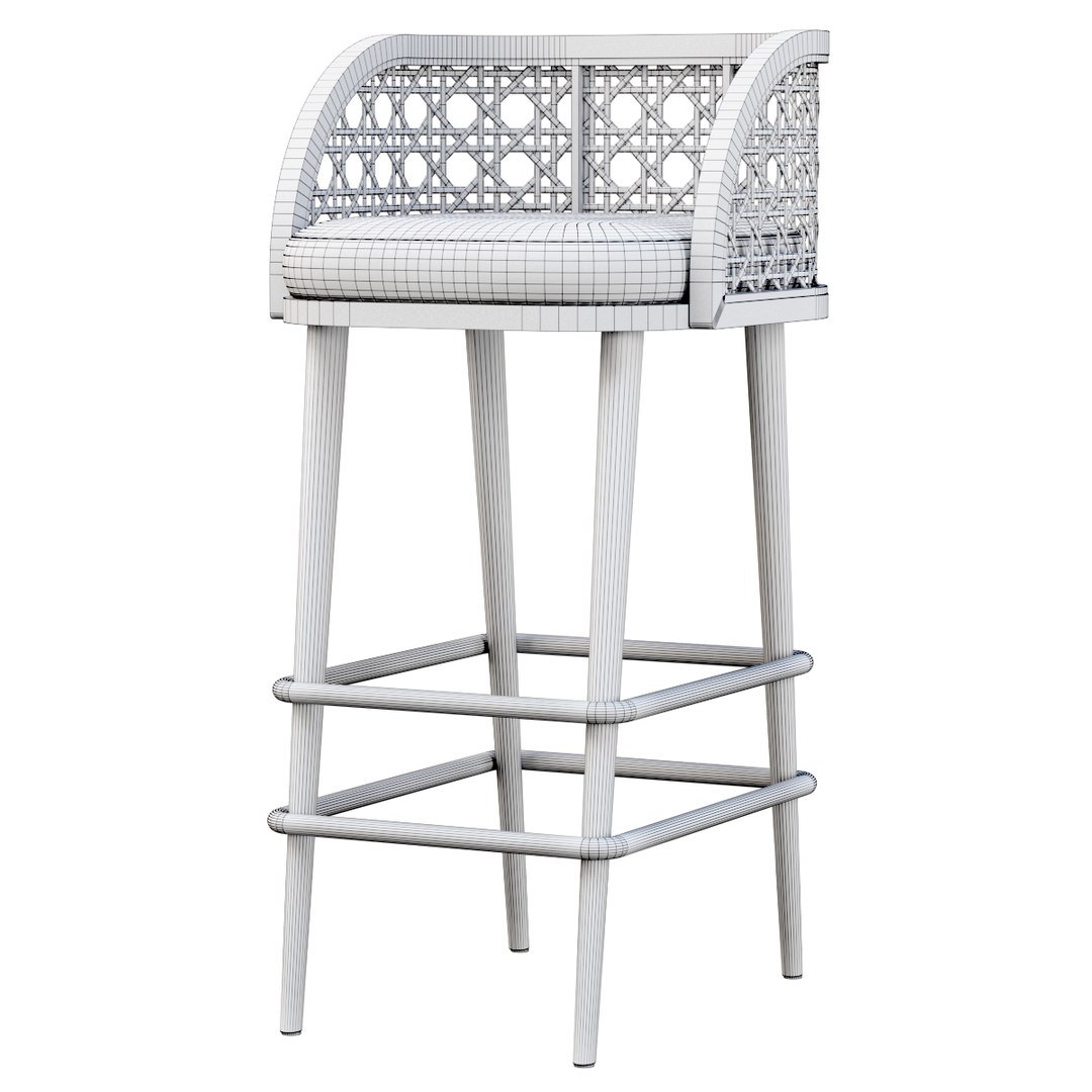 Rimma Rattan Bar Stool DS67 Model - TurboSquid 1722835