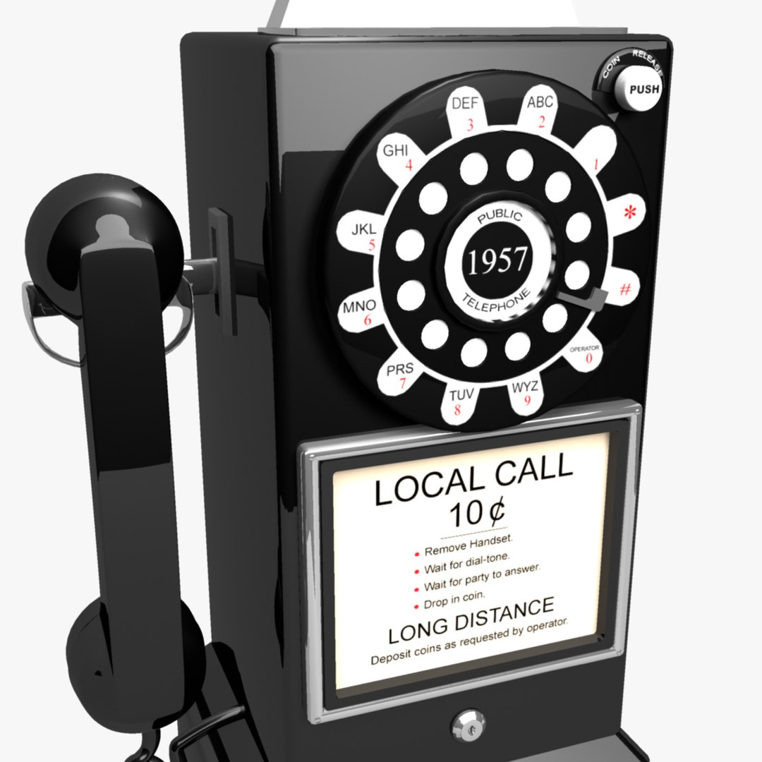 3d Model Retro Payphone