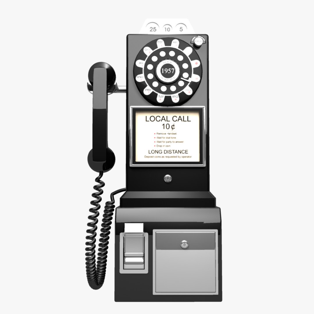 3d Model Retro Payphone