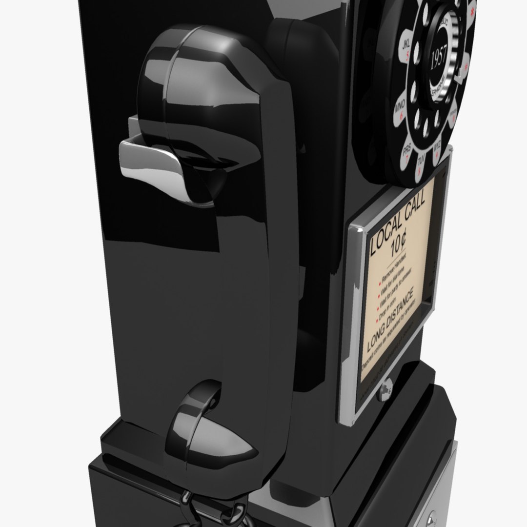 3d Model Retro Payphone