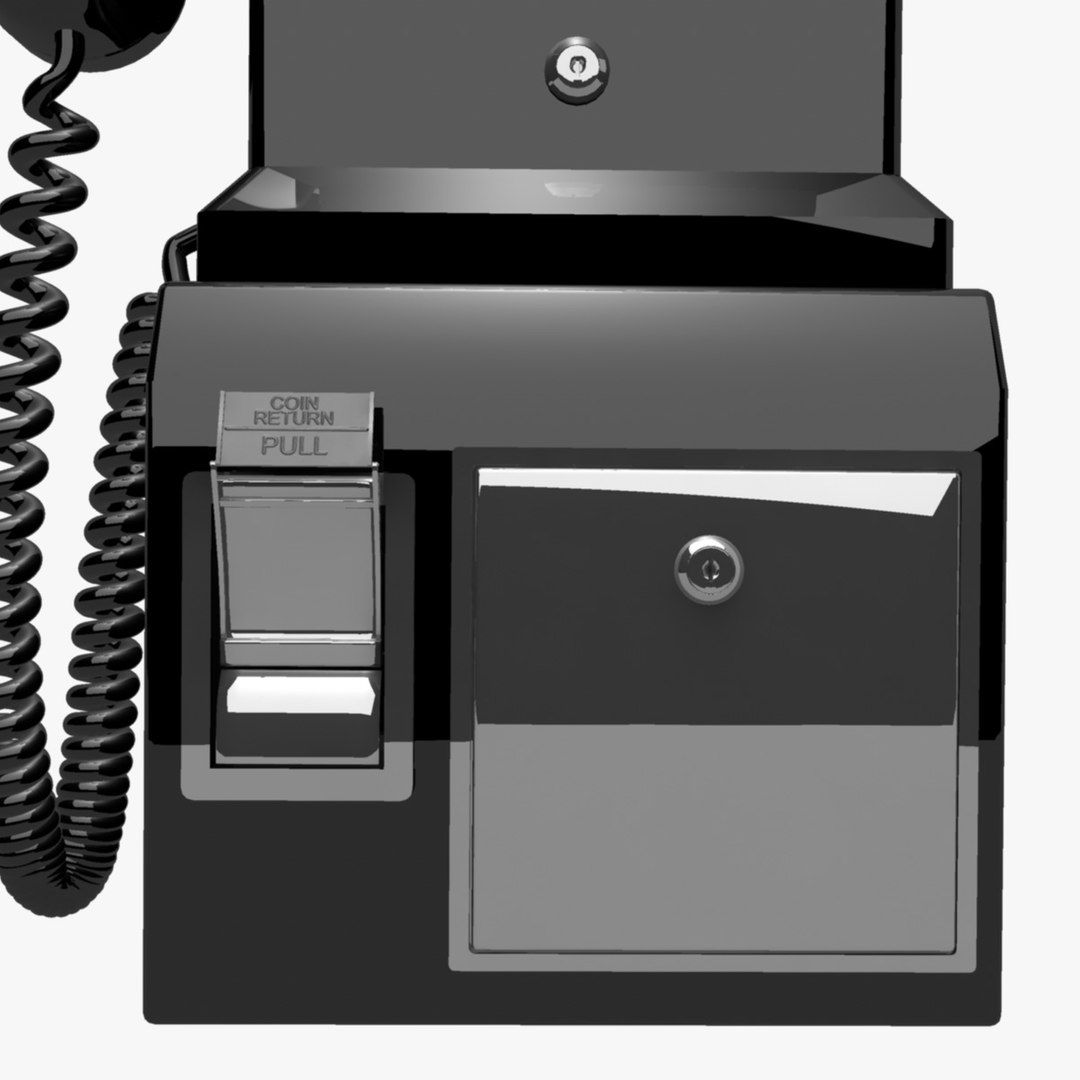 3d Model Retro Payphone