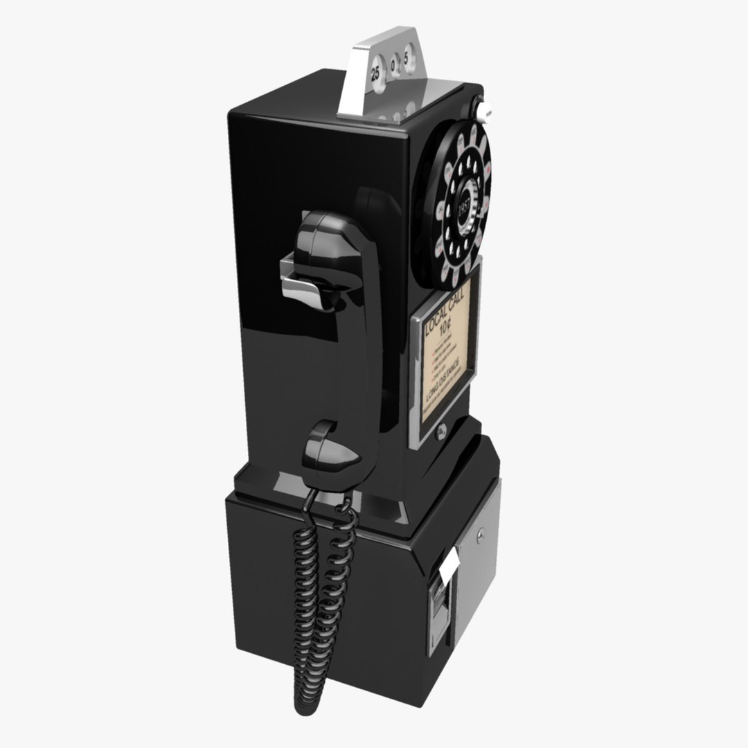 3d Model Retro Payphone