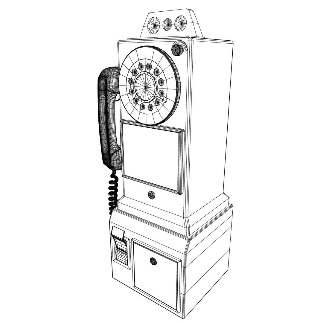 3d Model Retro Payphone