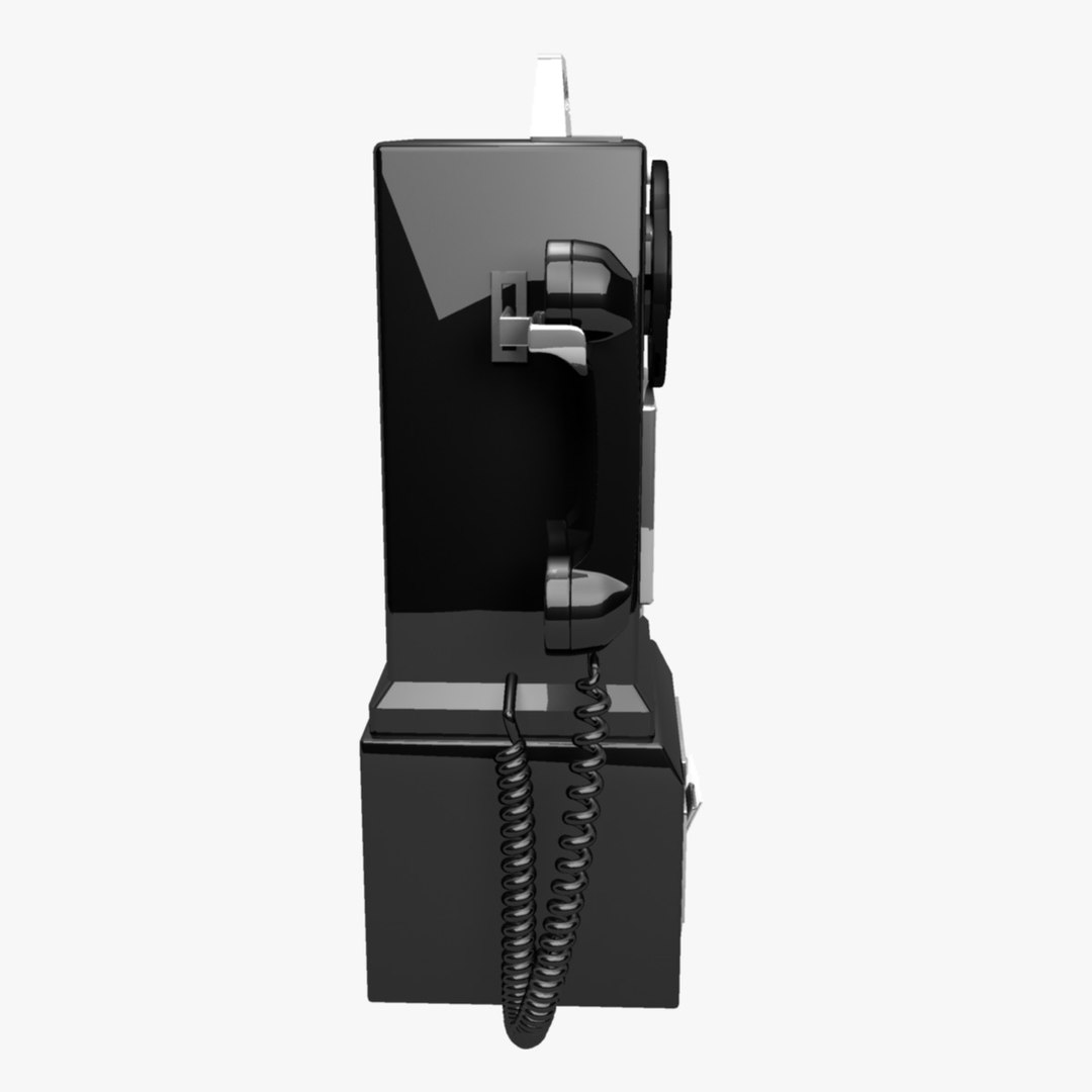 3d Model Retro Payphone