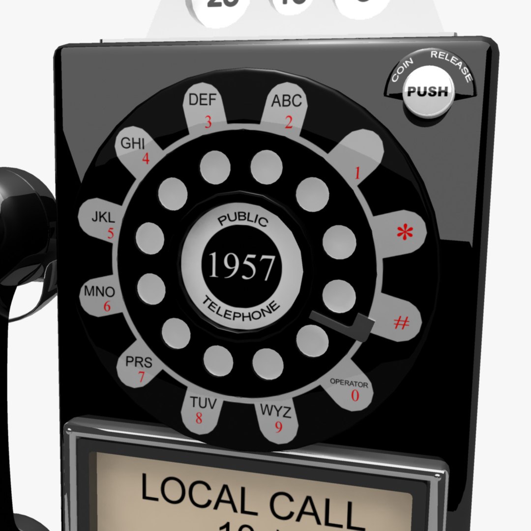 3d Model Retro Payphone
