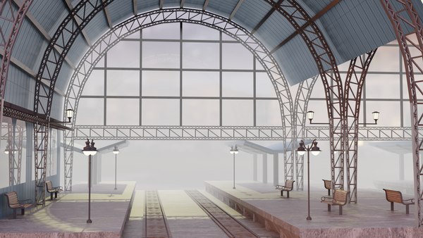 Railway Station 3D - TurboSquid 1994814