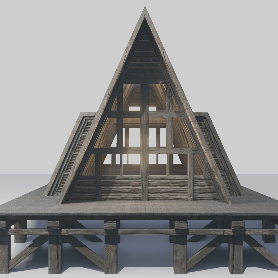 Triangular Wooden Modern House 3D - TurboSquid 1846811