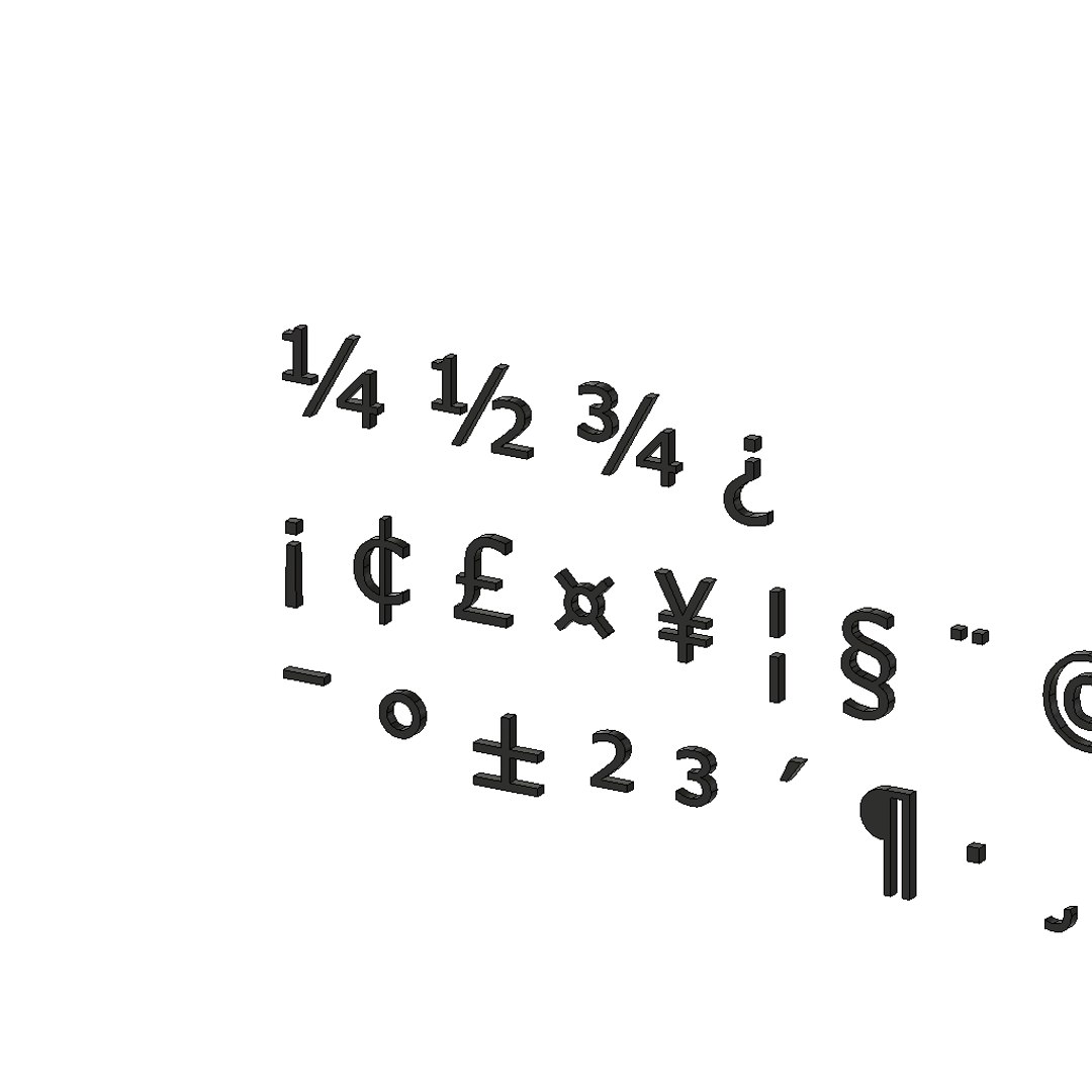 Symbols2 Meiryo Font Cg 3D Model - TurboSquid 1186932