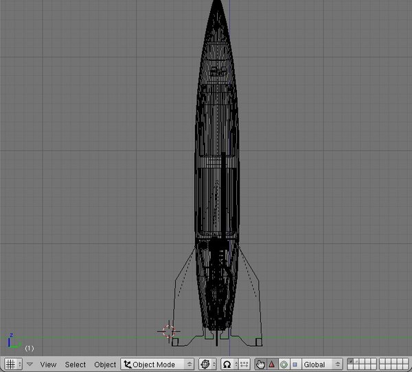 germany missile v-2 3d model