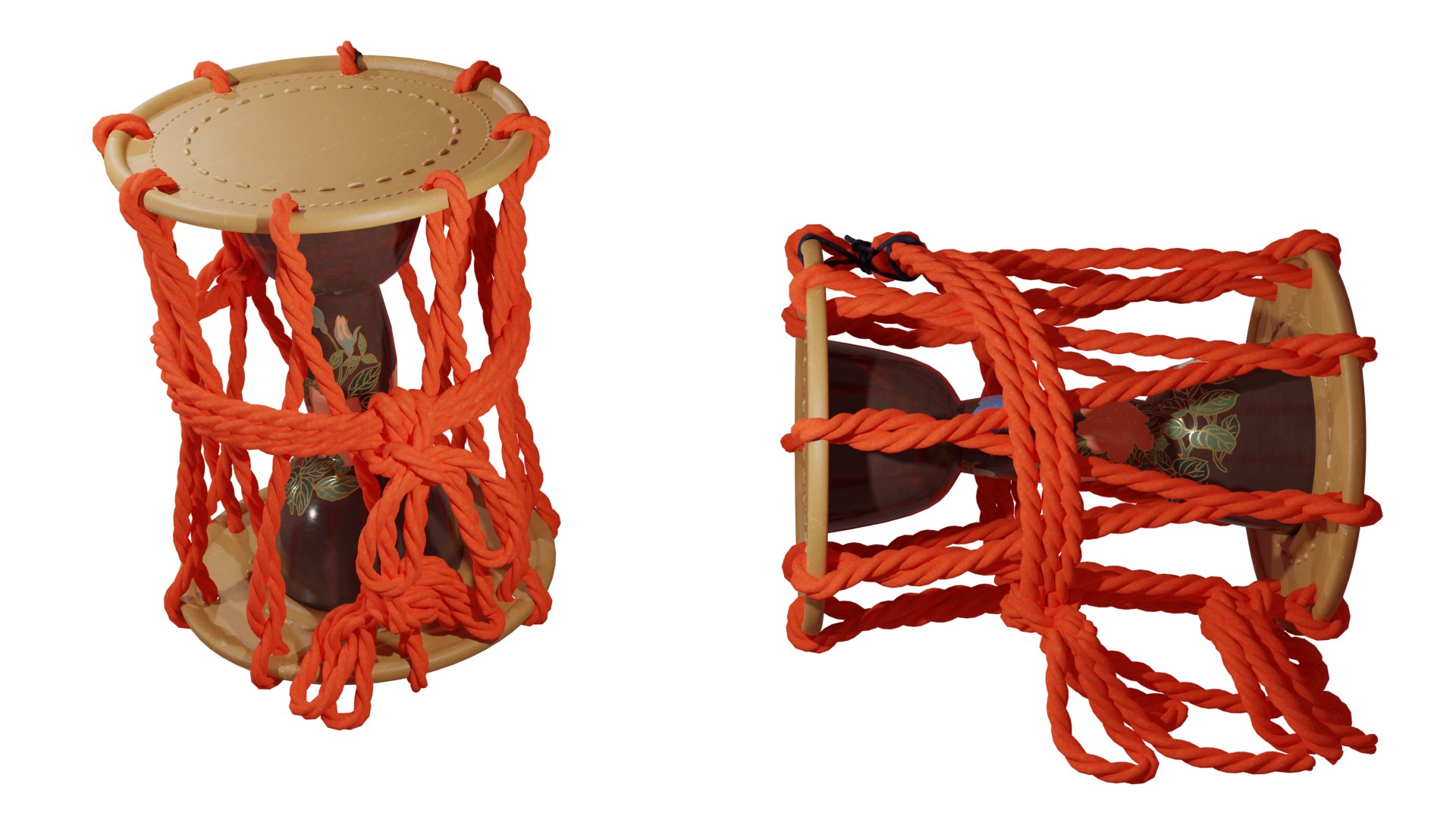 3D Model Tsuzumi Japanese Traditional Hand Drum - TurboSquid 1883624