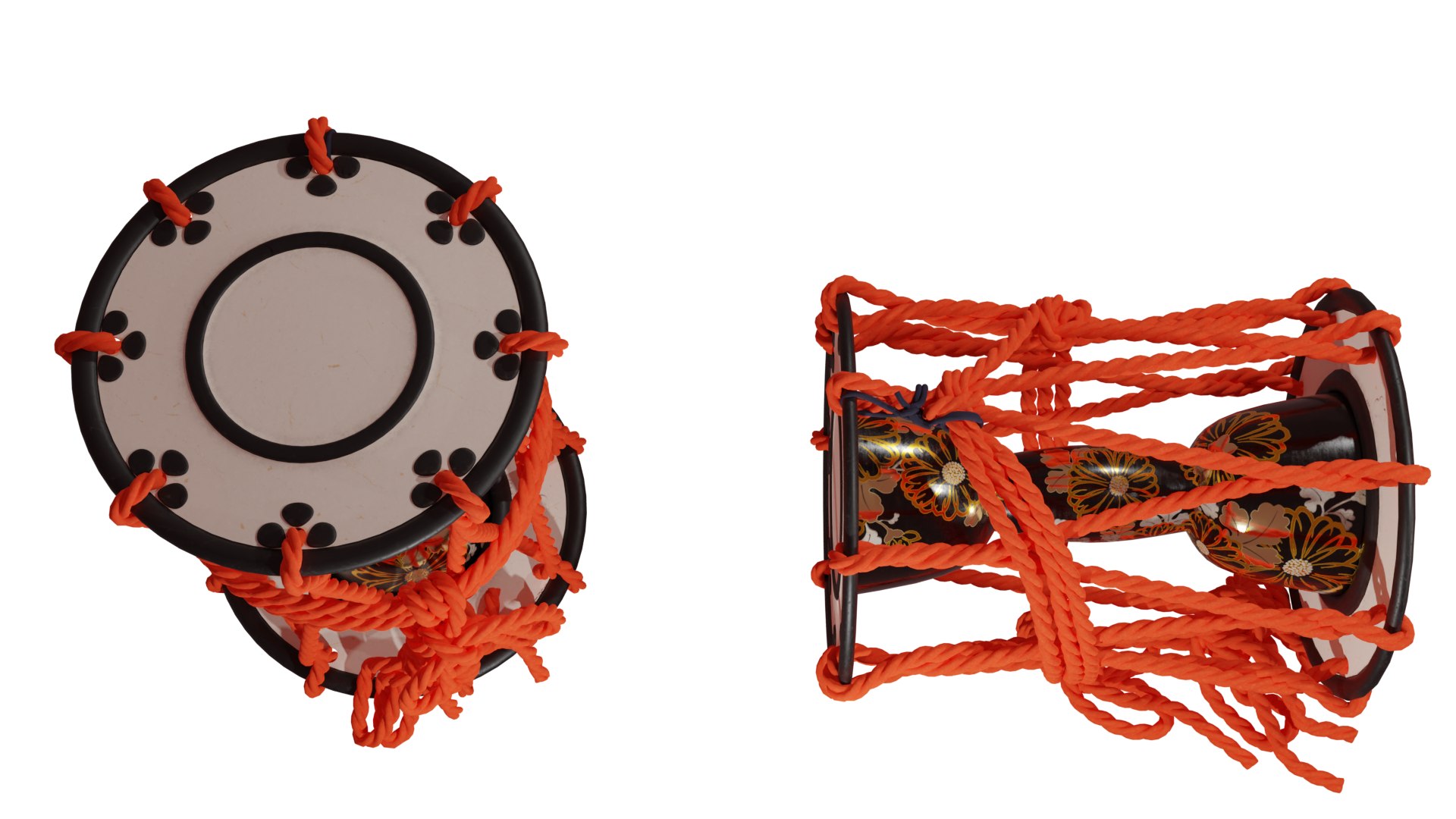 3D Model Tsuzumi Japanese Traditional Hand Drum - TurboSquid 1883624