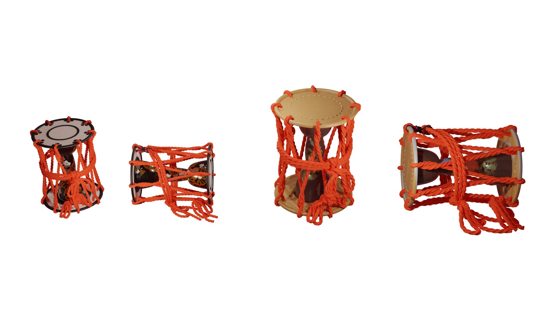 3D Model Tsuzumi Japanese Traditional Hand Drum - TurboSquid 1883624