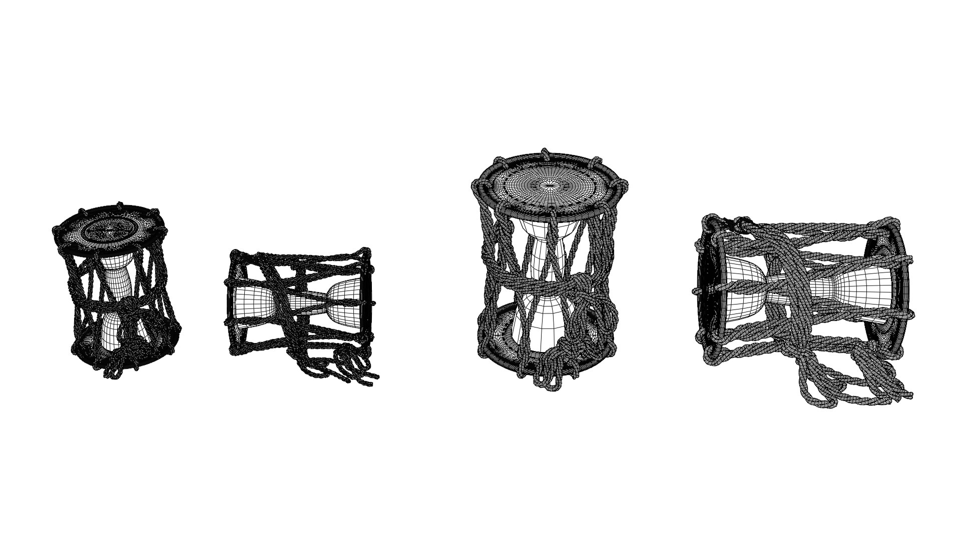 3D Model Tsuzumi Japanese Traditional Hand Drum - TurboSquid 1883624