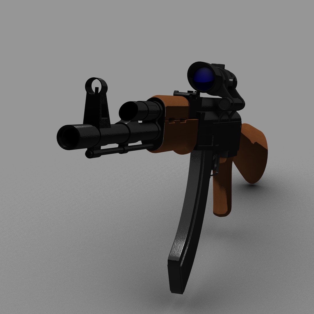 Ak-47 Acog Scope 3d Model