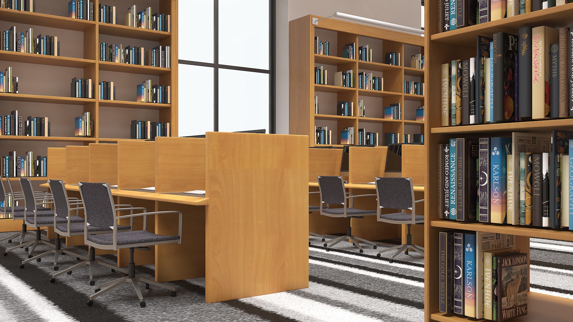 3D School Library Interior Model - TurboSquid 2383025