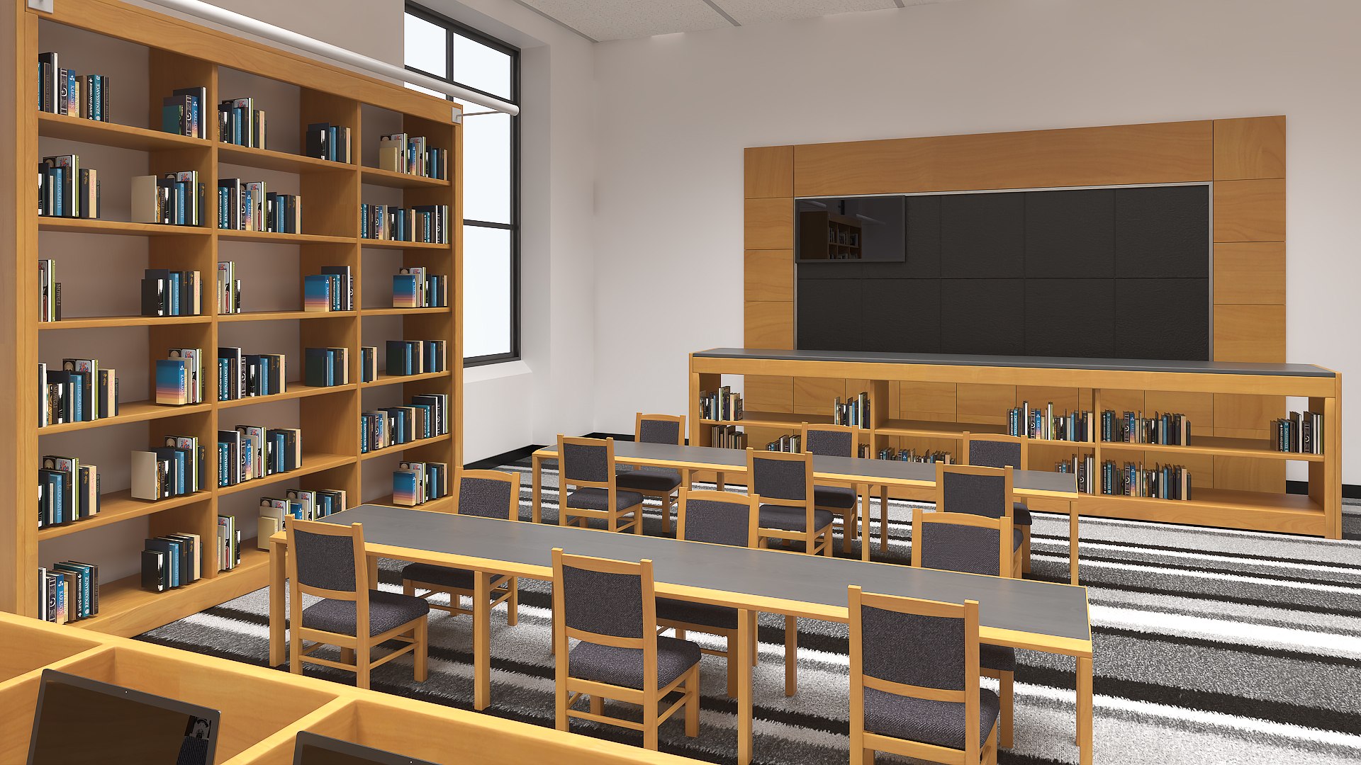3D School Library Interior Model - TurboSquid 2383025