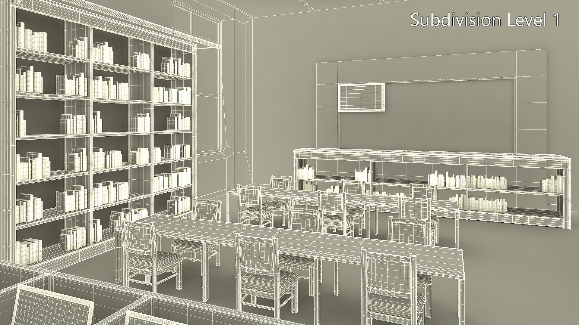 3D School Library Interior Model - TurboSquid 2383025