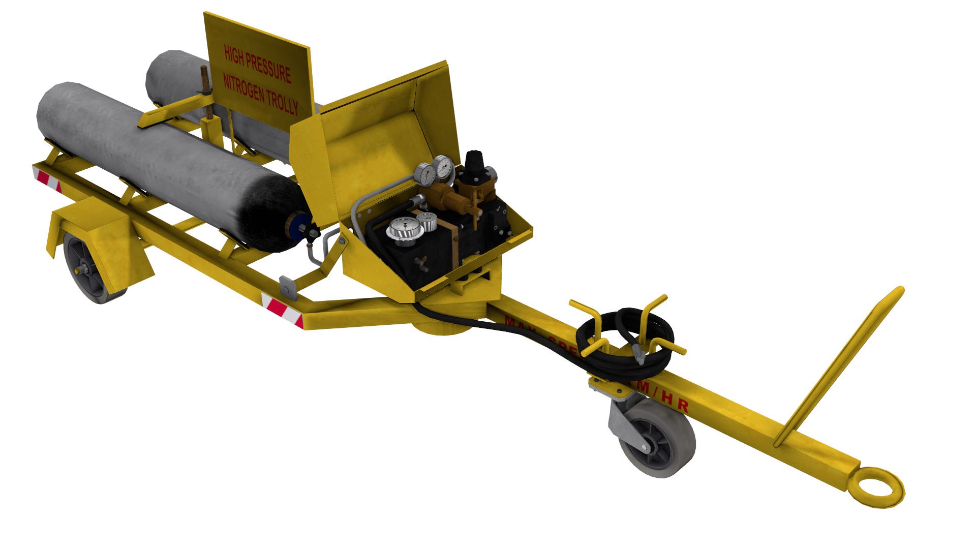 Nitrogen Booster Cart Trolley 3D - TurboSquid 2205815