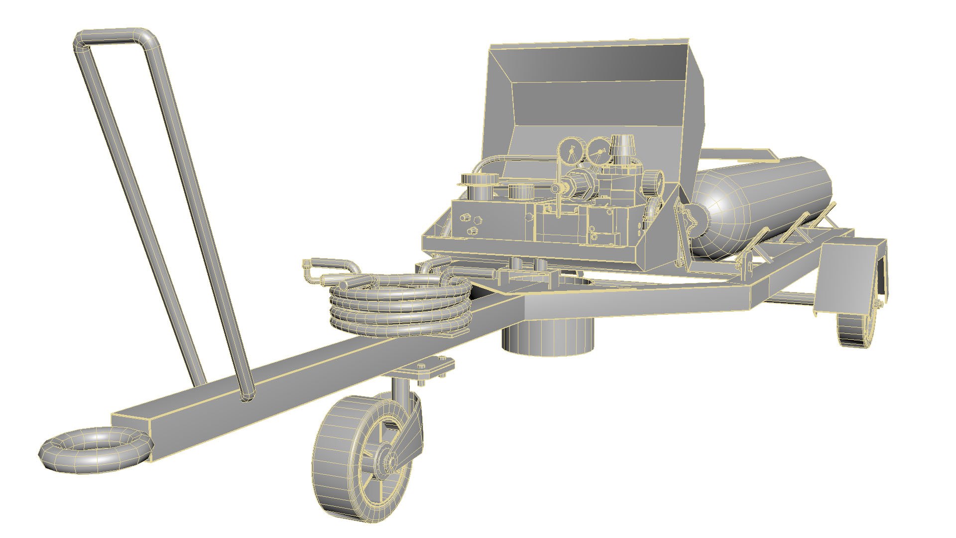 Nitrogen Booster Cart Trolley 3D - TurboSquid 2205815