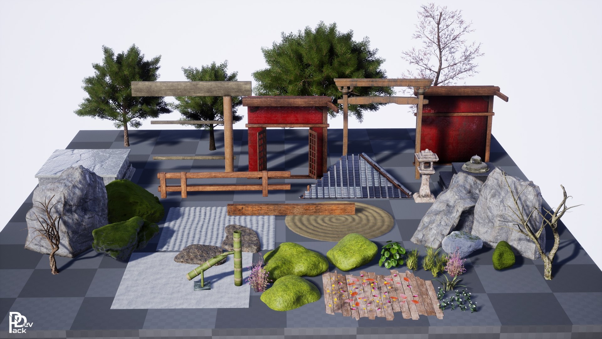 3D Zen Garden 42 Assets Model - TurboSquid 2200430