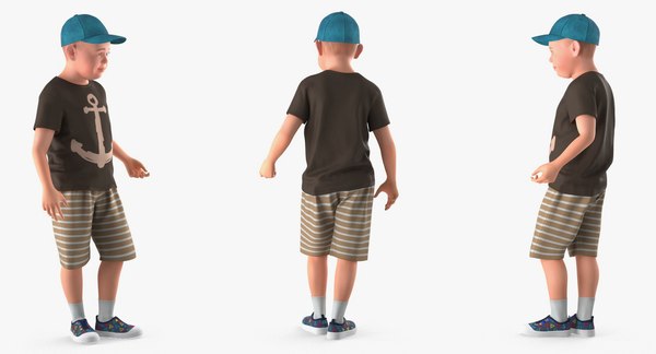 3D standing teenage boy model - TurboSquid 1339663