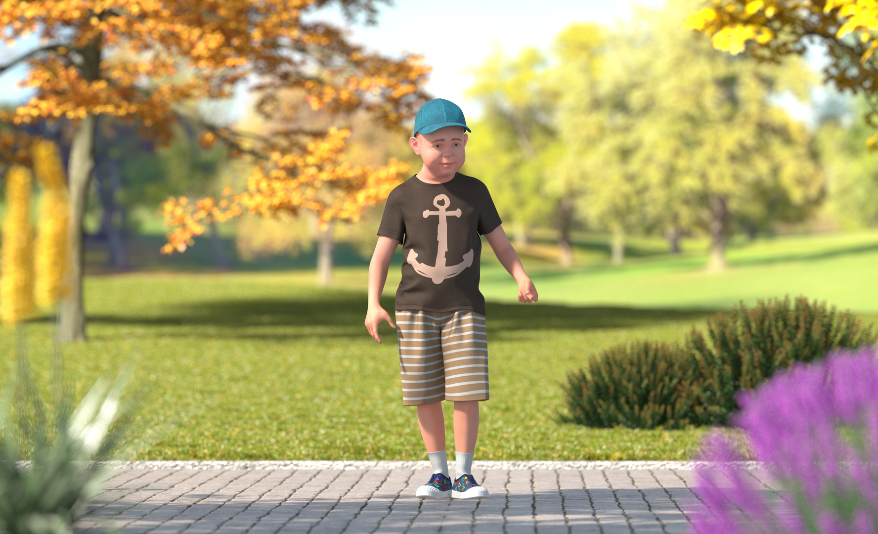 3D standing teenage boy model - TurboSquid 1339663