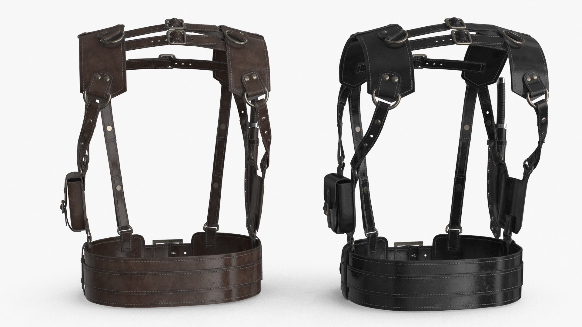 3D Leather Harness Tactical Shoulder Holster with Knife 2 Colors ...