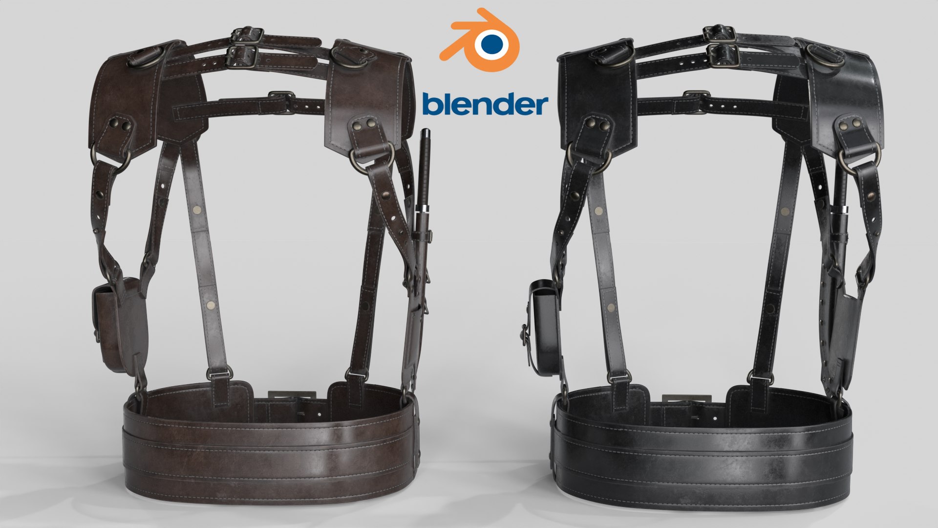 3D Leather Harness Tactical Shoulder Holster with Knife 2 Colors ...