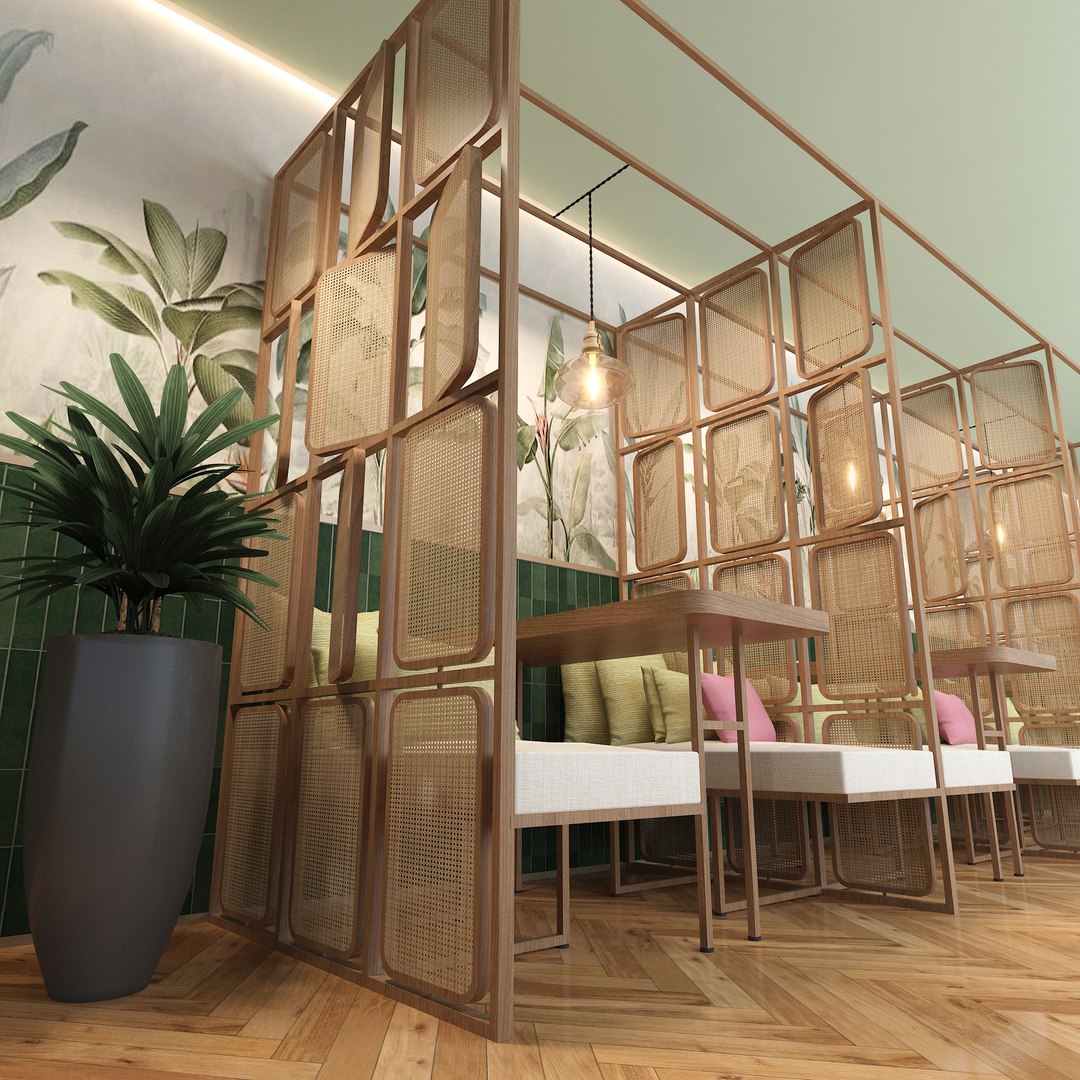 Modern Southeast Asian Restaurant Booth Partition Commercial Partition ...