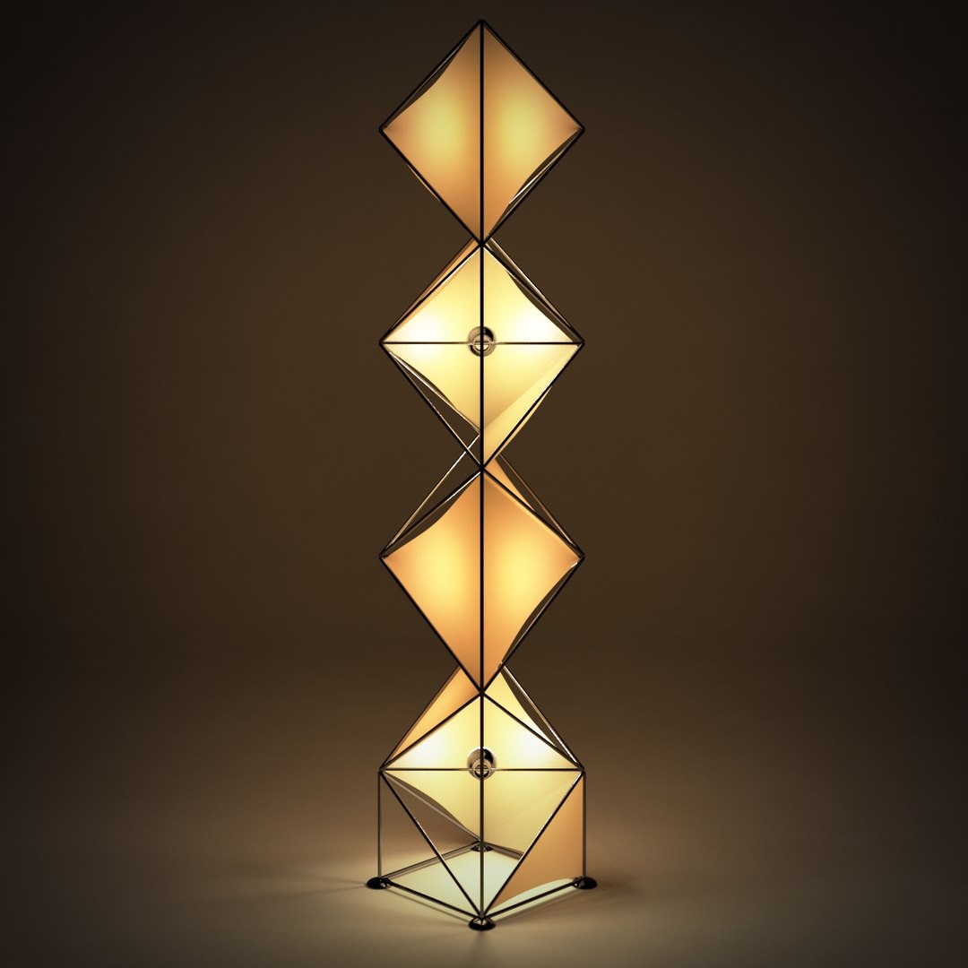 3d model night paper light