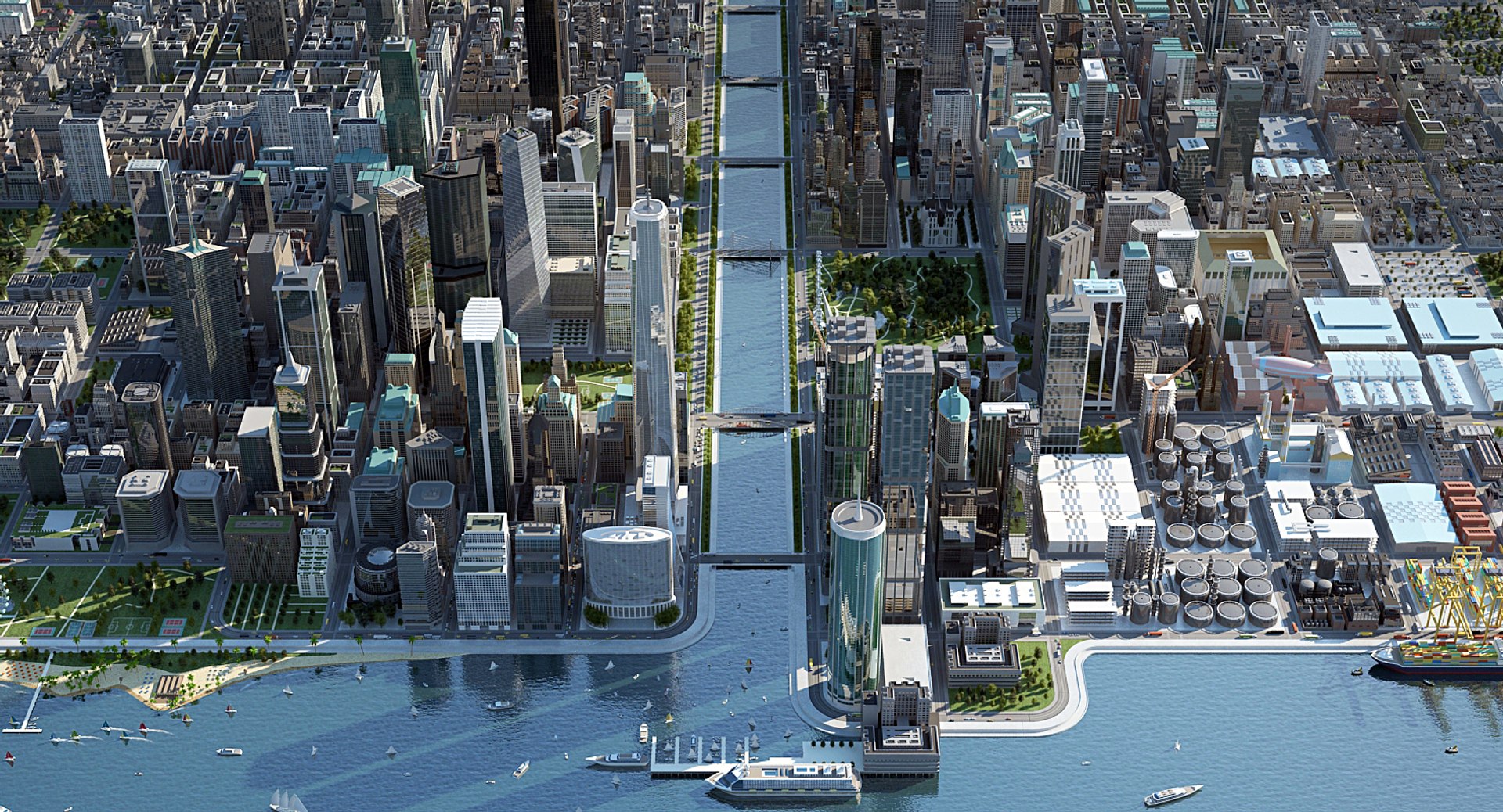 Cityscape modular city big 3D model - TurboSquid 1226584
