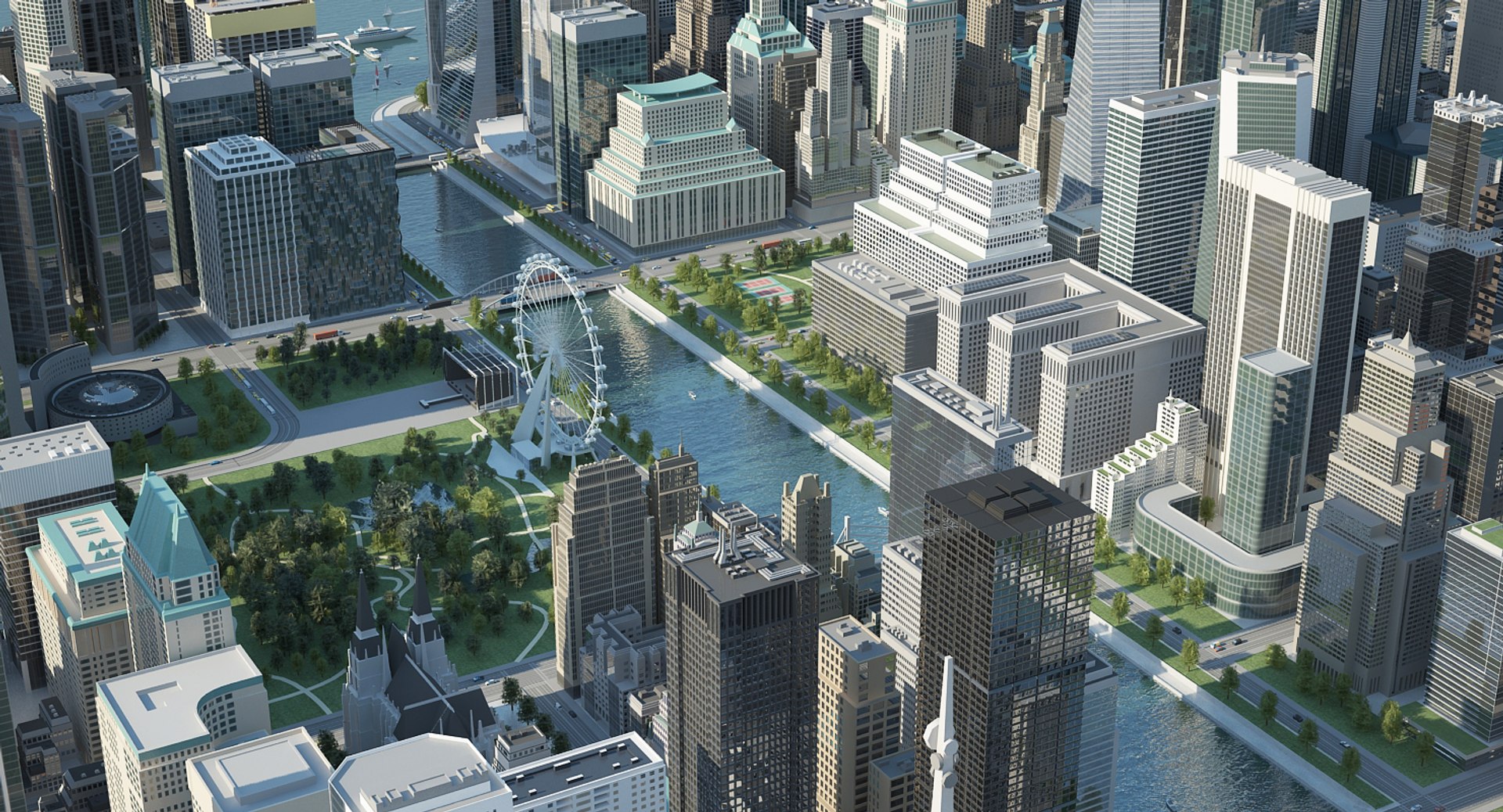 Cityscape modular city big 3D model - TurboSquid 1226584
