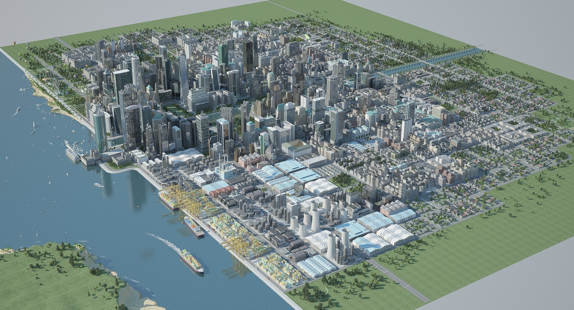 Cityscape modular city big 3D model - TurboSquid 1226584
