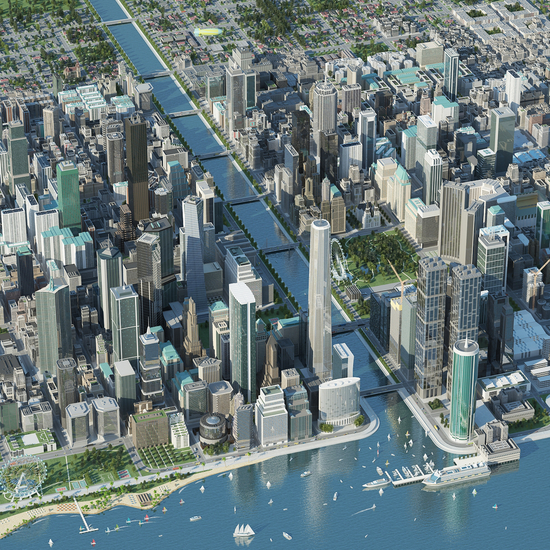 Cityscape modular city big 3D model - TurboSquid 1226584