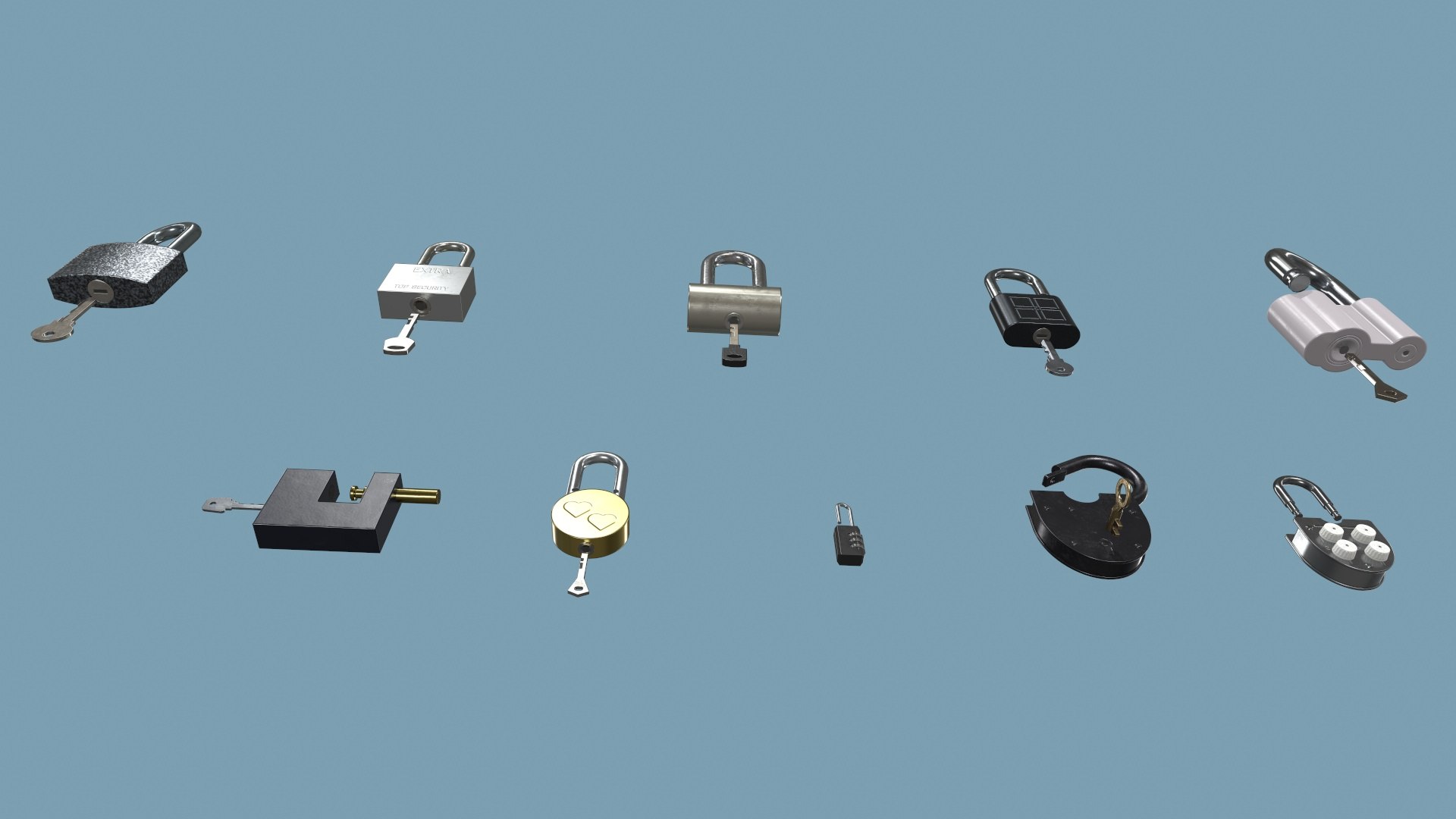 3D Padlocks Pack Model - TurboSquid 1824998