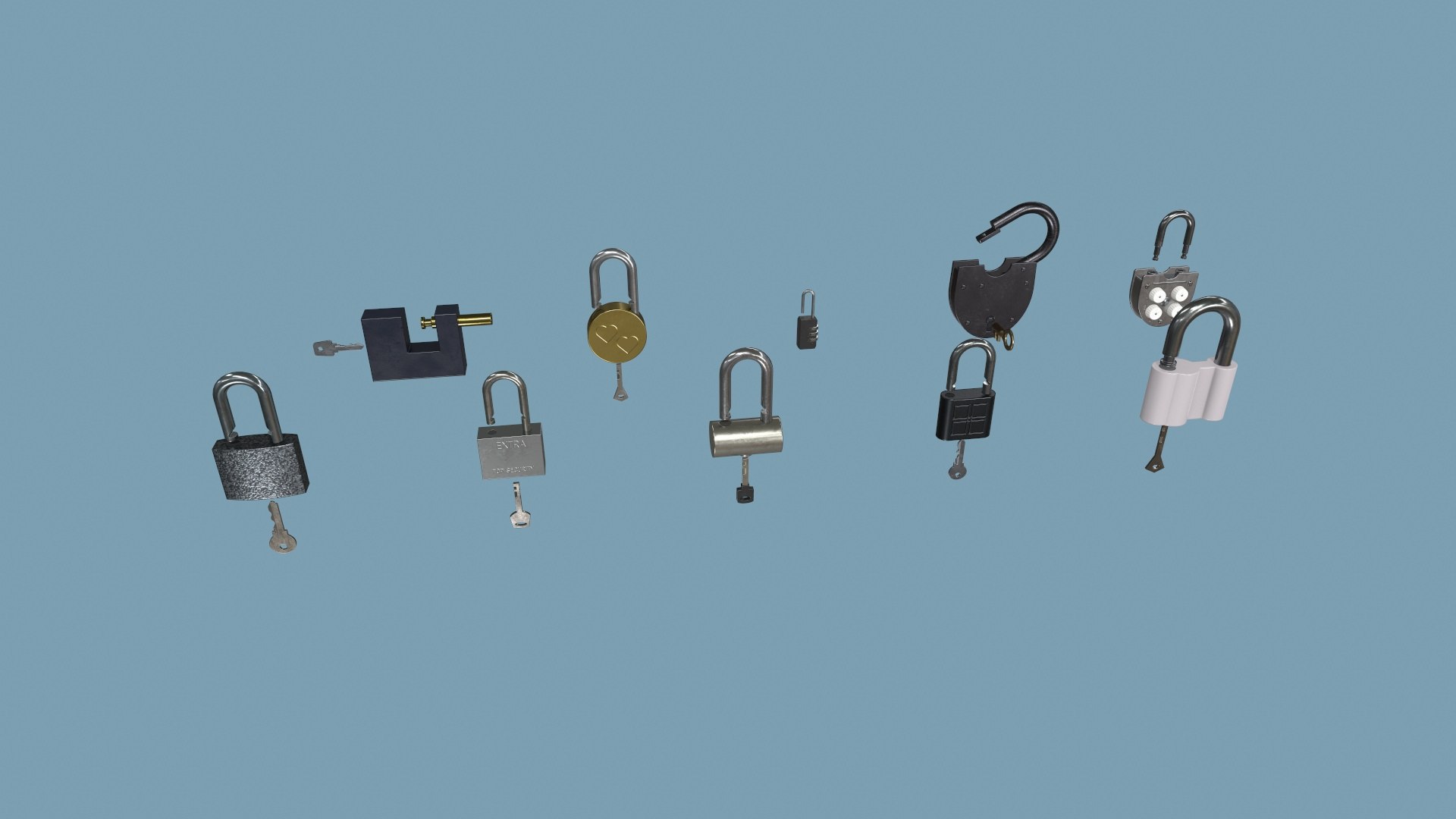 3D Padlocks Pack Model - TurboSquid 1824998