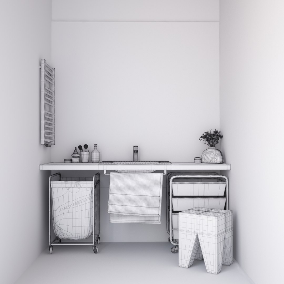 Restroom Interior Bathroom 3D Model - TurboSquid 1348107