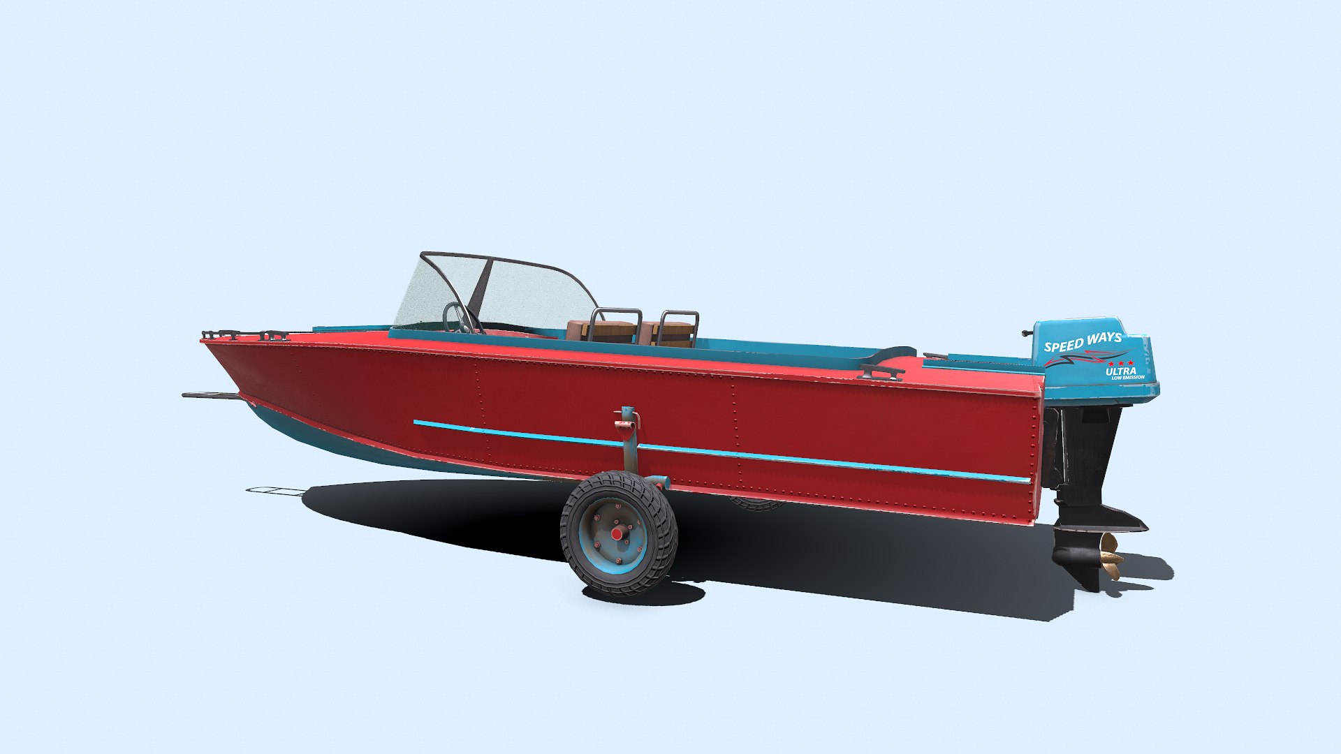 Old Speedboat Low-poly PBR Model - TurboSquid 2078796