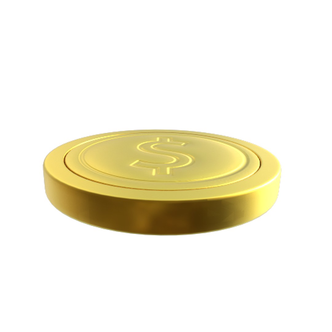 Dollar gold coin model - TurboSquid 1328901