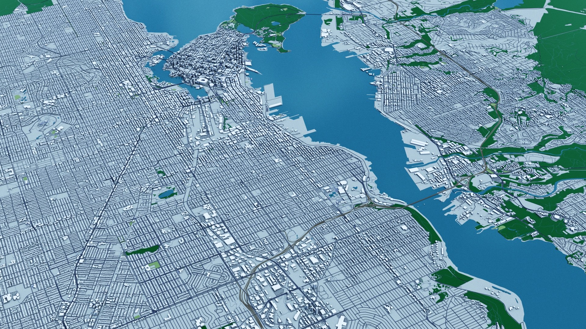 3D Vancouver City Terrain - TurboSquid 1444639