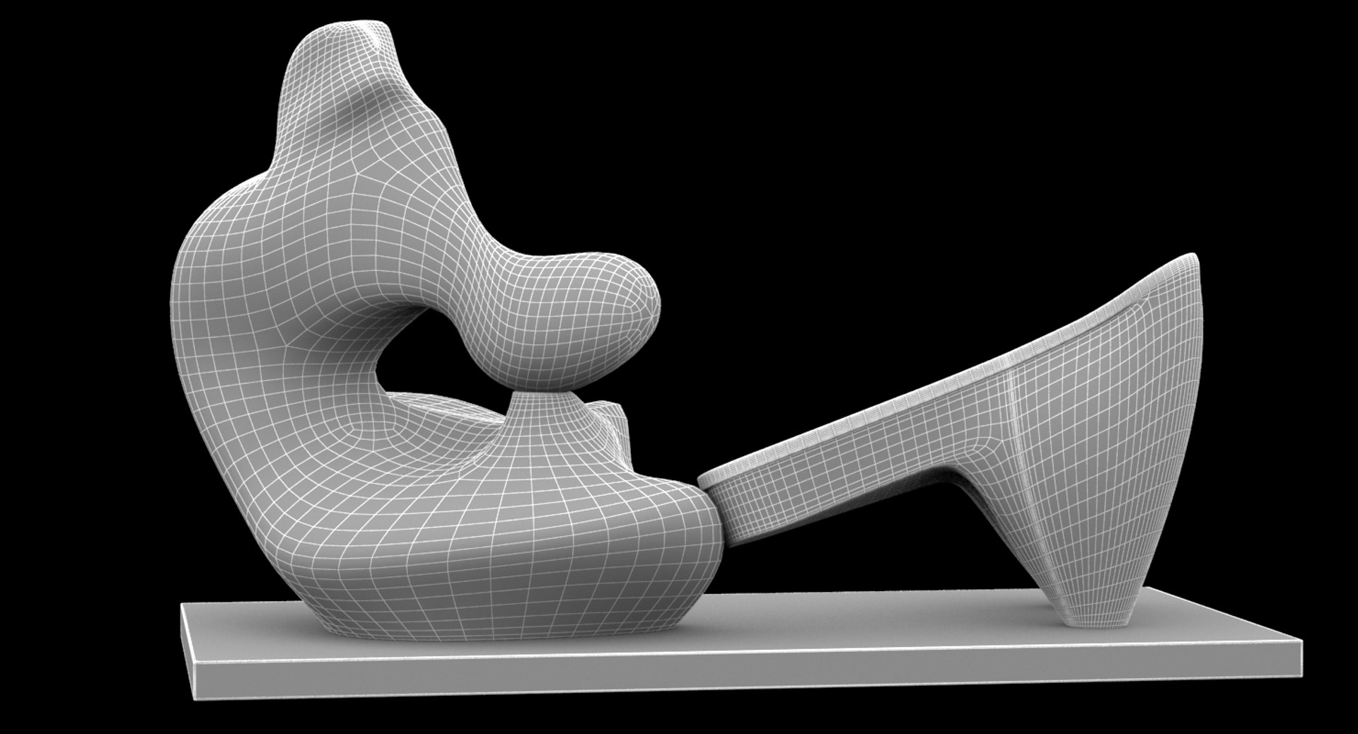 3D sculpture piece reclining figure - TurboSquid 1502714