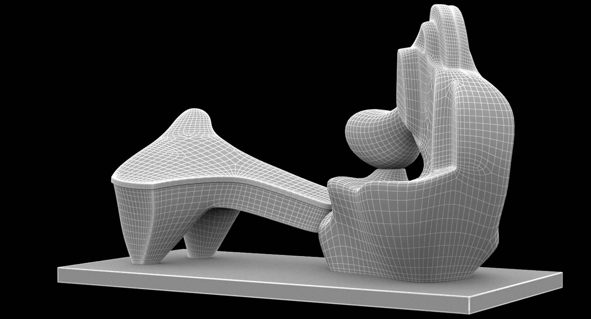 3D sculpture piece reclining figure - TurboSquid 1502714
