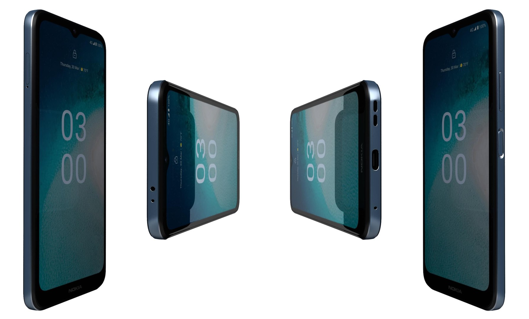 3D Nokia C300 Blue - TurboSquid 2085070