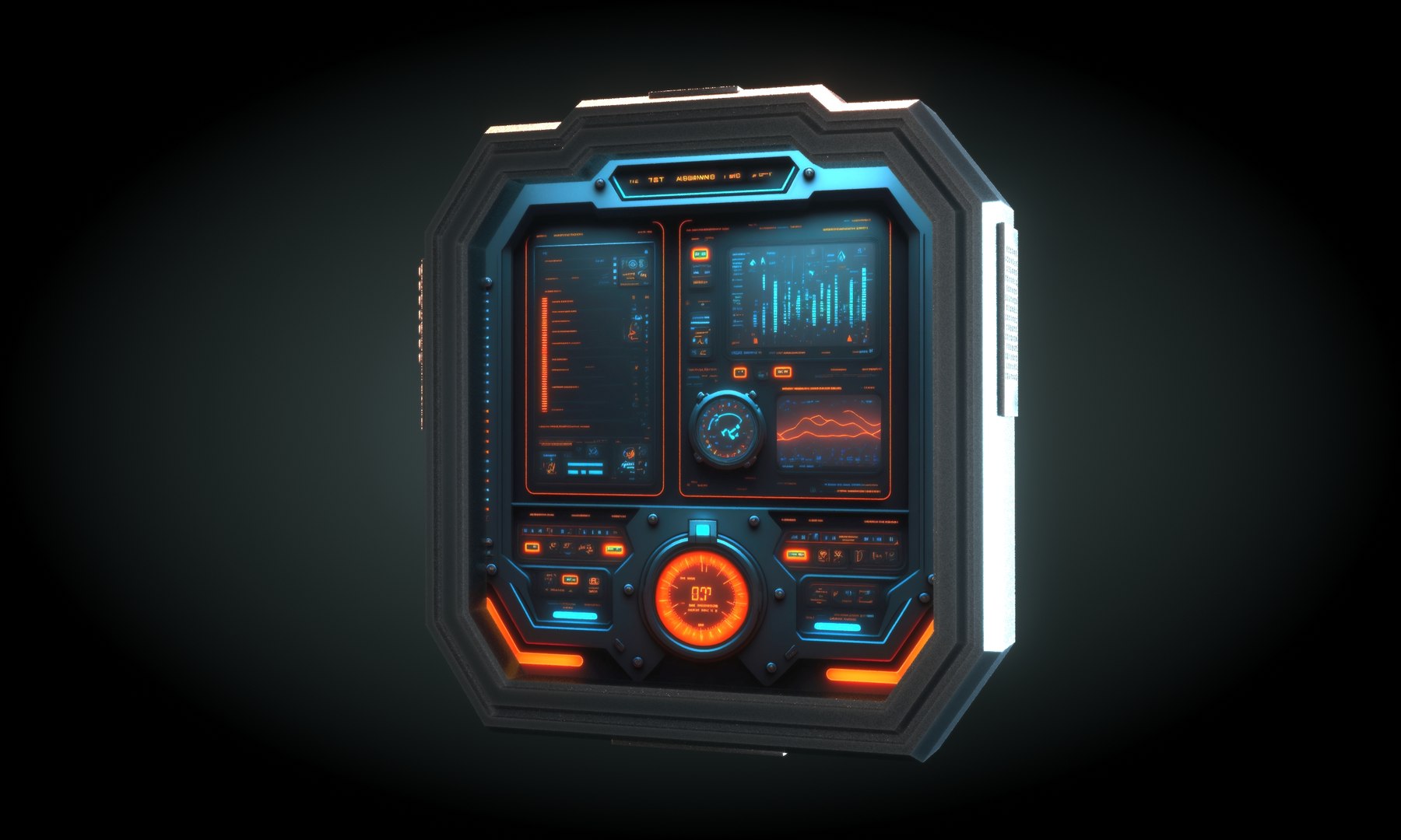 3D Sci Fi Cyberpunk Monitors - TurboSquid 1999881