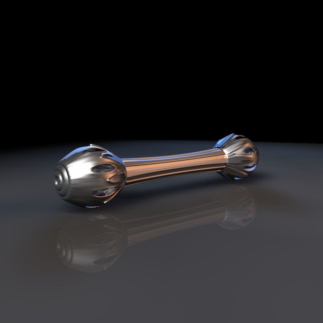 free metal baby rattle 3d model