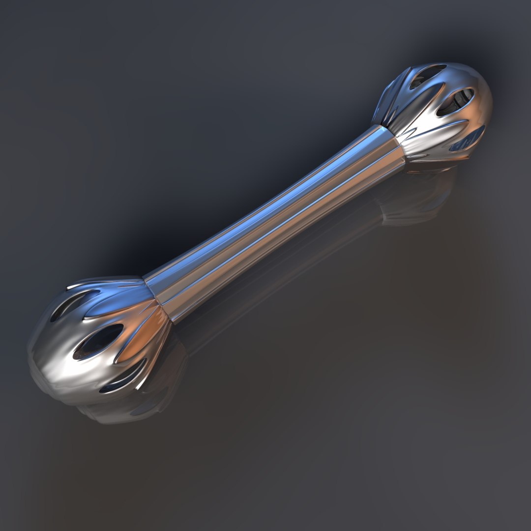free metal baby rattle 3d model