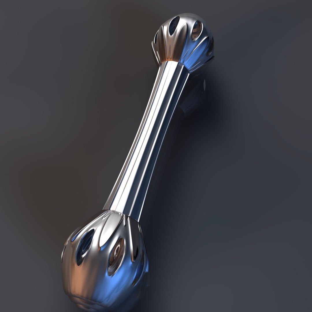 free metal baby rattle 3d model